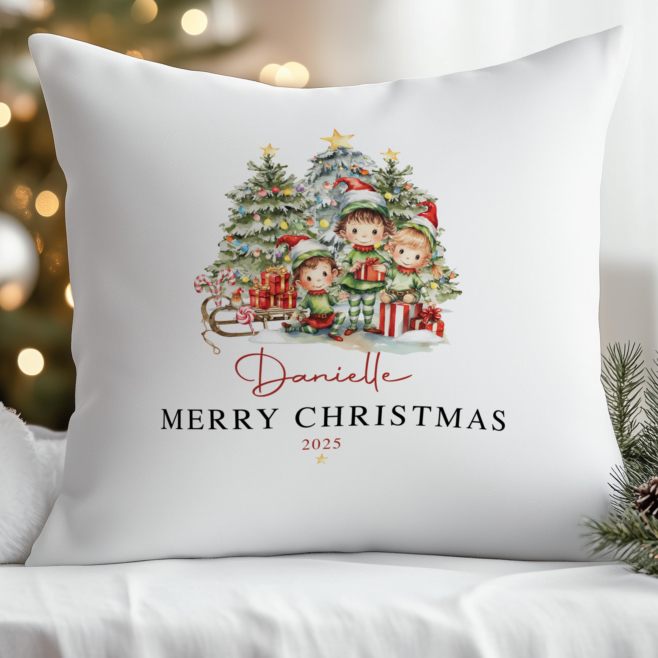 Christmas Elves Cushion – The Custom Co